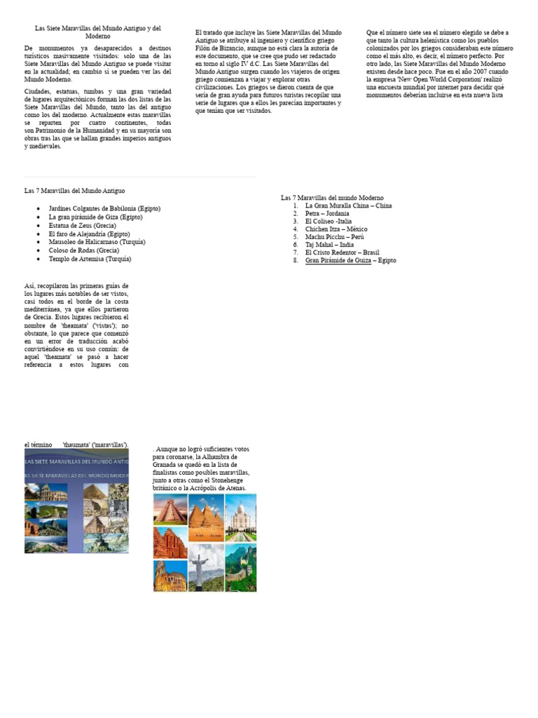 Practica - 1 - Las 7 Maravillas | PDF