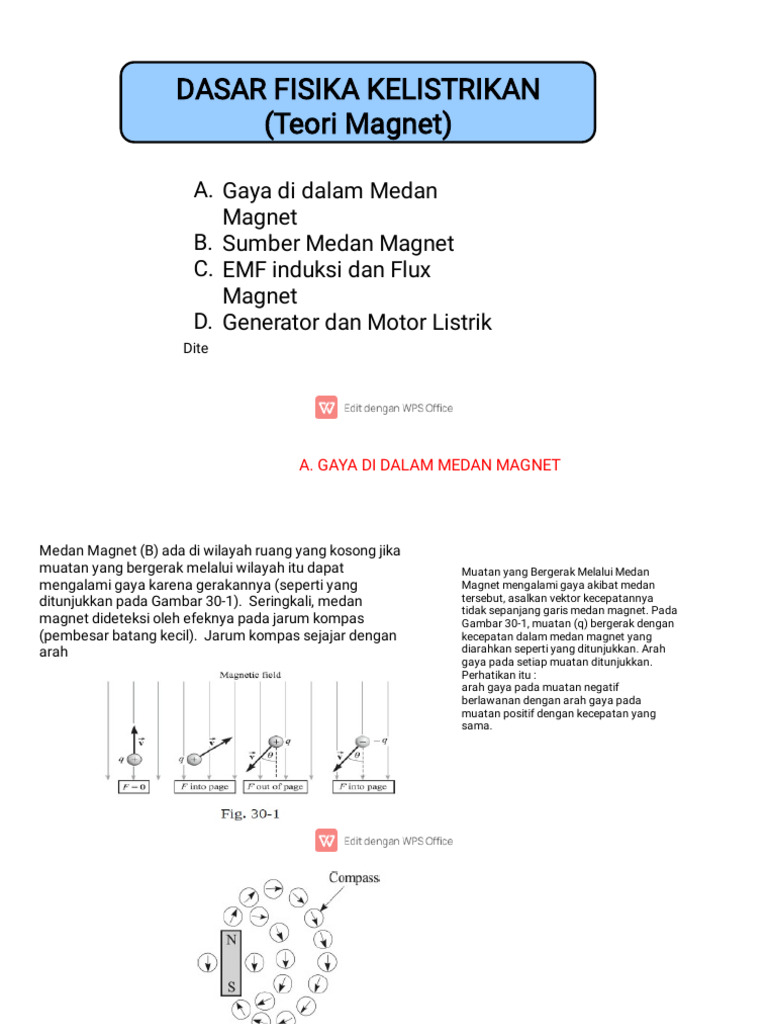 Teori Magnet dalam Fisika Kelistrikan | PDF