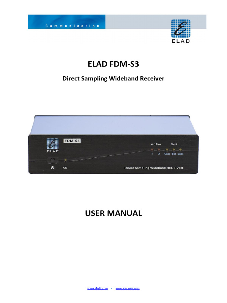 Manual de Uso Equipo Elad FDM-S3 | PDF | Electronic Filter | Usb