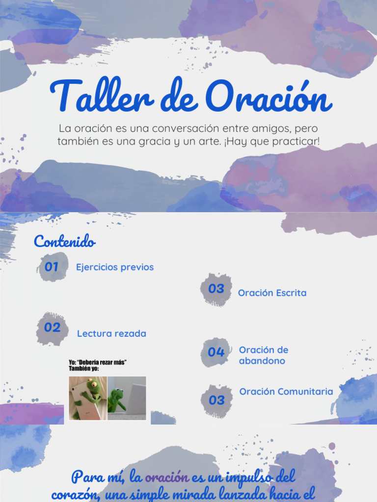 TALLER DE ORACION | PDF | Oración | espíritu Santo