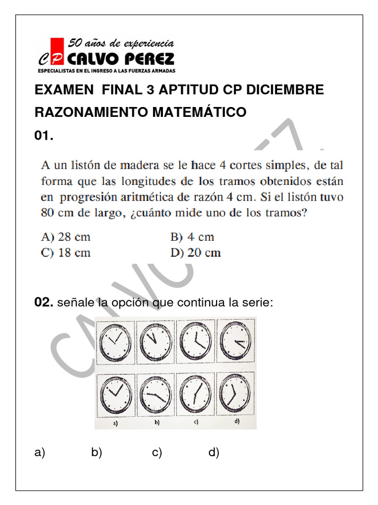 Examen de Aptitud 03 CP Diciembre | PDF | Hogar, jardinería y bricolaje | Arte