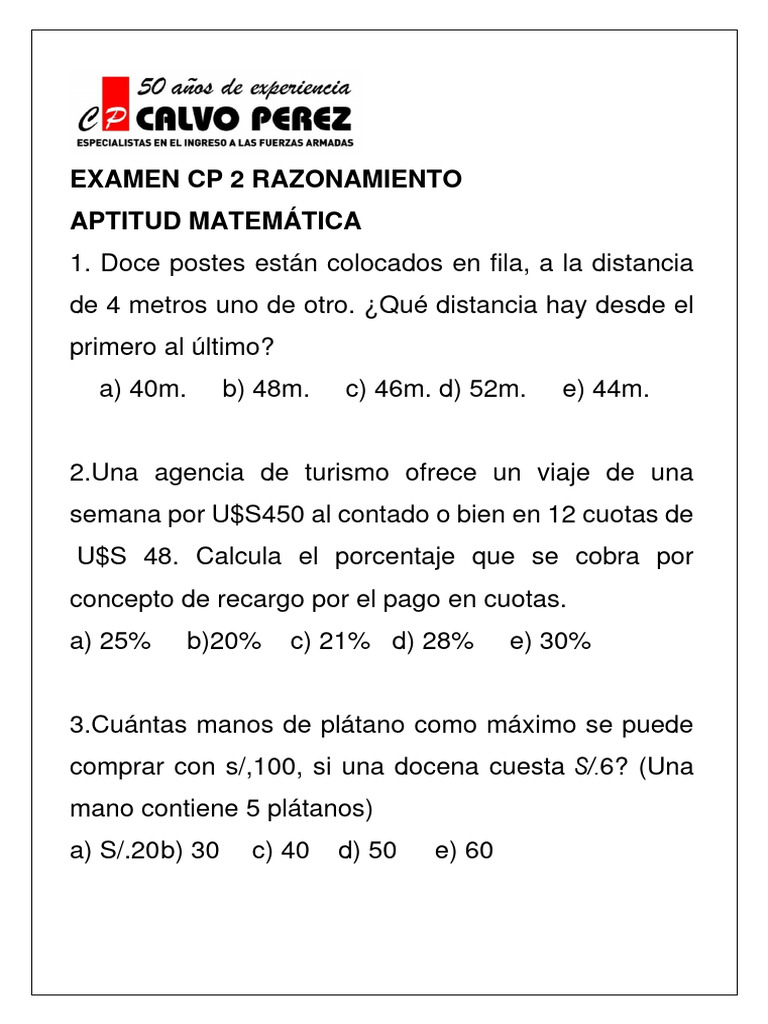 Examen de Aptitud 2 CP Nov | PDF