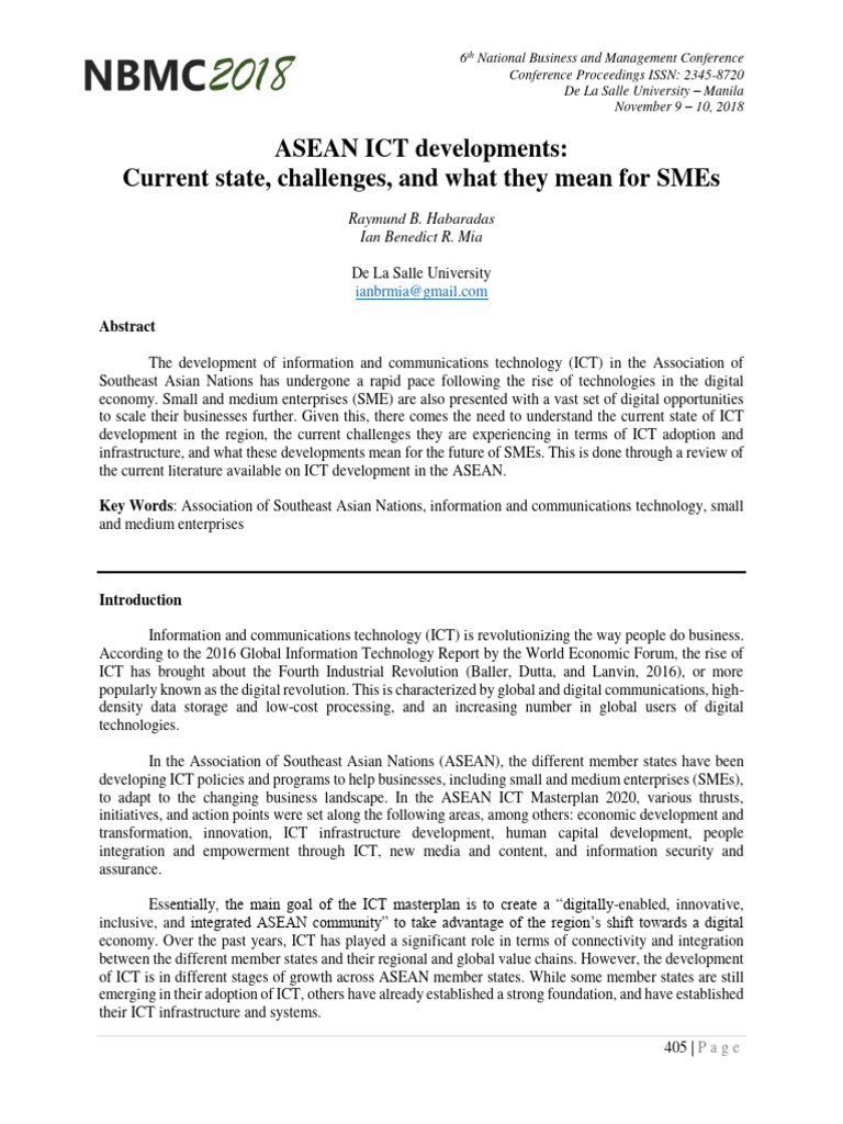 ASEAN ICT developments | PDF | E Government | Information And ...