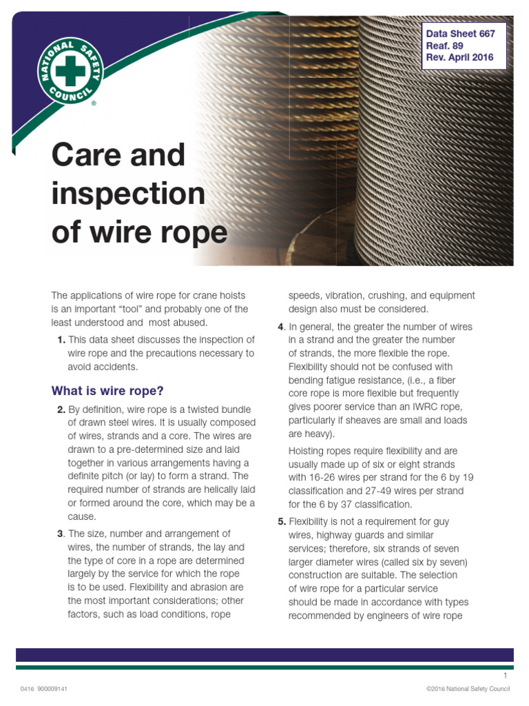 Data WireRope Care | PDF | Rope | Wire