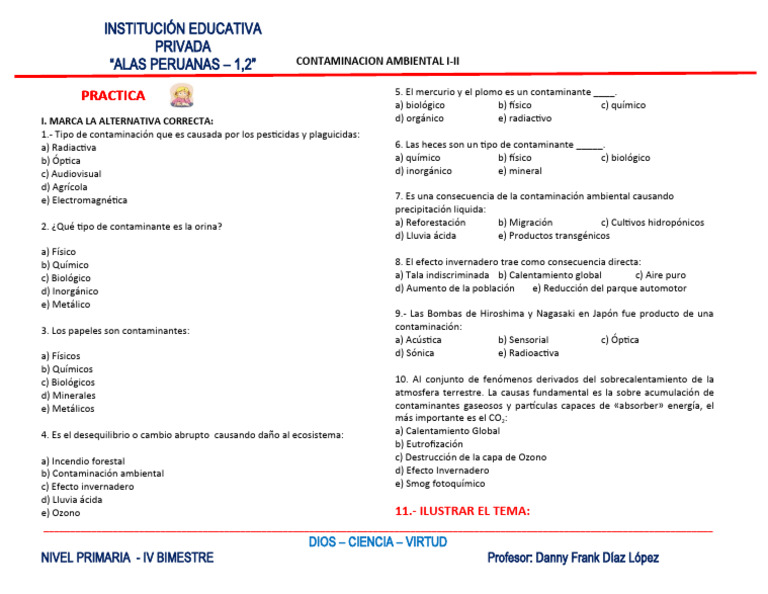 Practica de Contaminacion Ambiental | PDF | Contaminación | Entorno natural