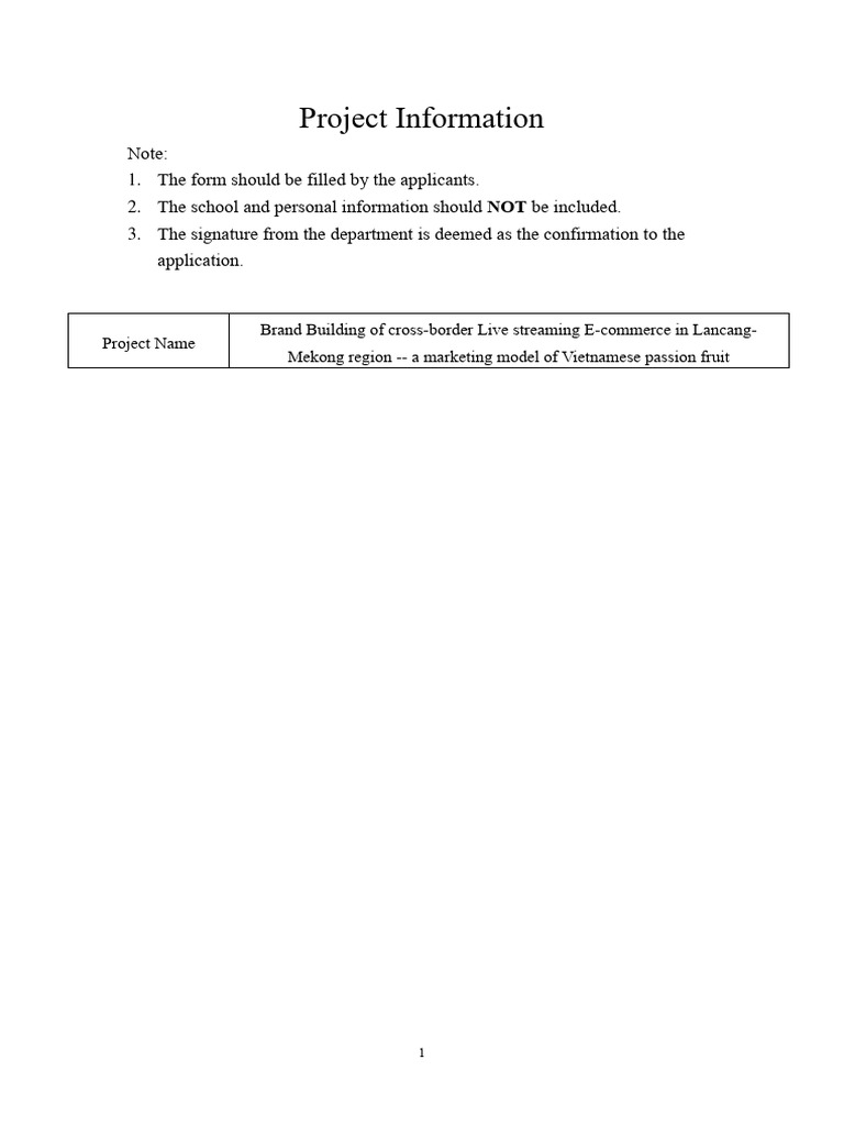 Project Information | PDF | E Commerce | China