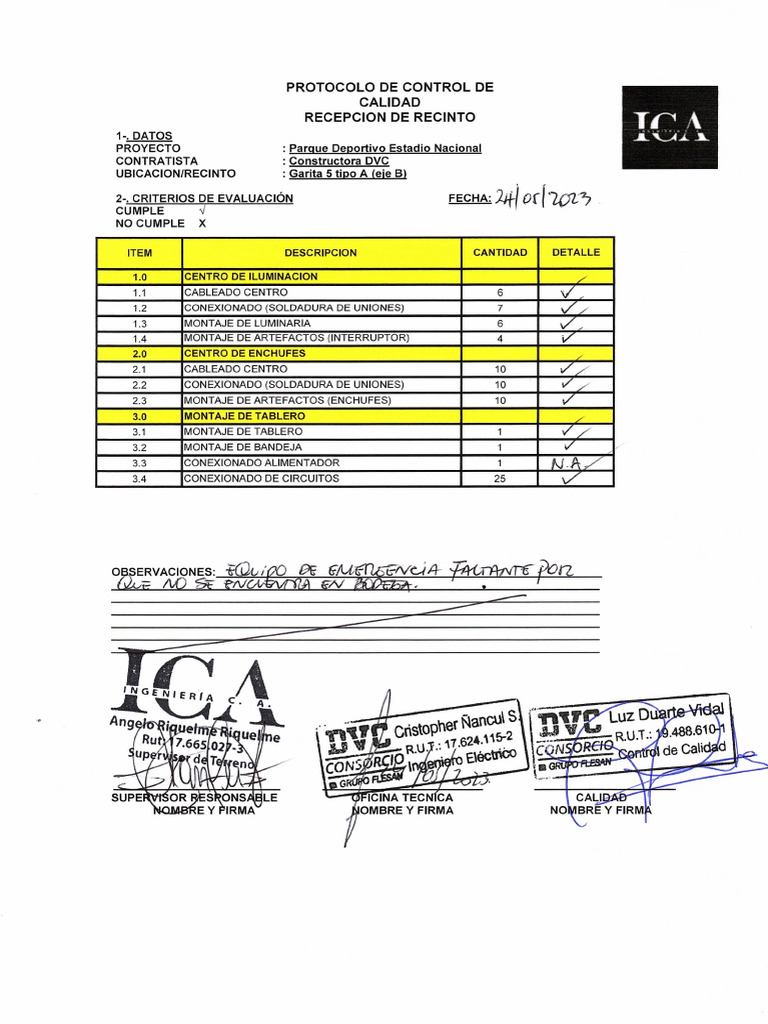 Protocolo Calidad | PDF