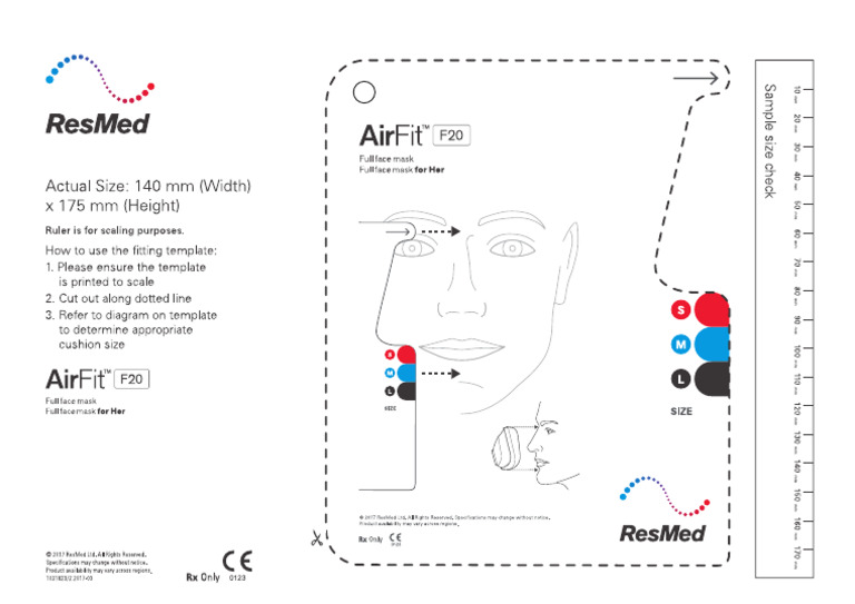 ResMed AirFit F20 FFM Fitting Template | PDF