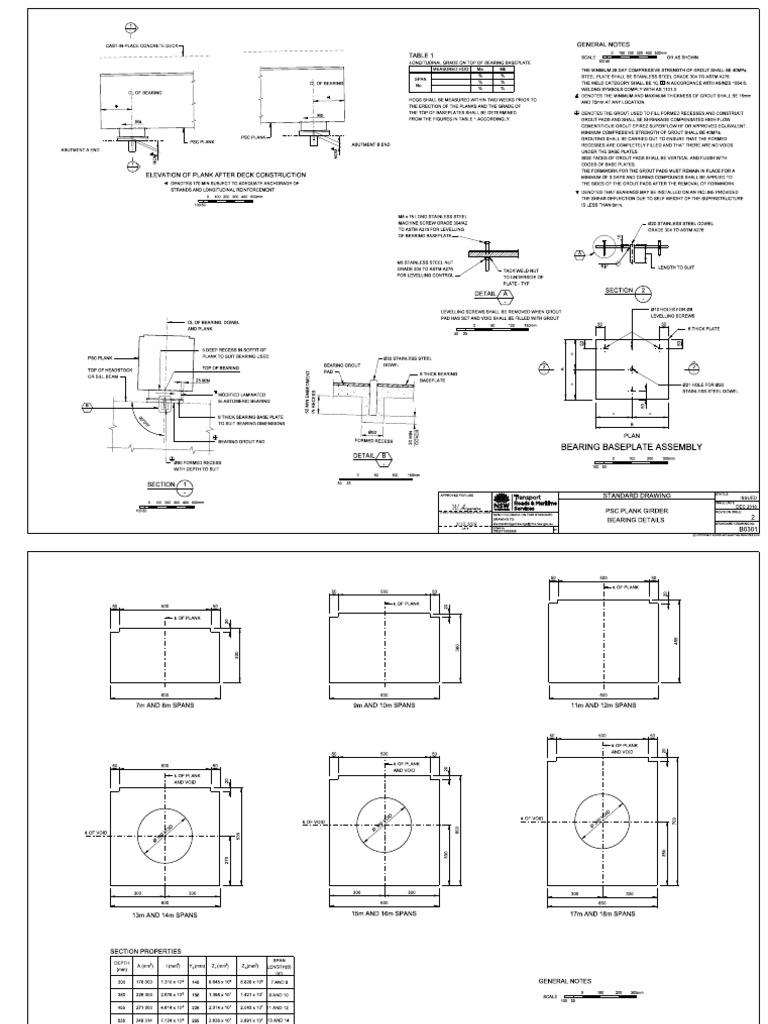 General Notes Table 1: Bearing Baseplate Assembly | PDF | Building ...