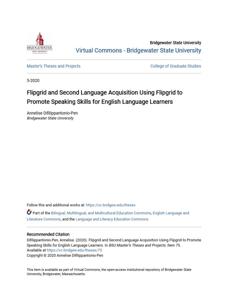 4 - Flipgrid and Second Language Acquisition Using Flipgrid To Promot ... 4 - Flipgrid and Second Language Acquisition Using Flipgrid To Promot ...