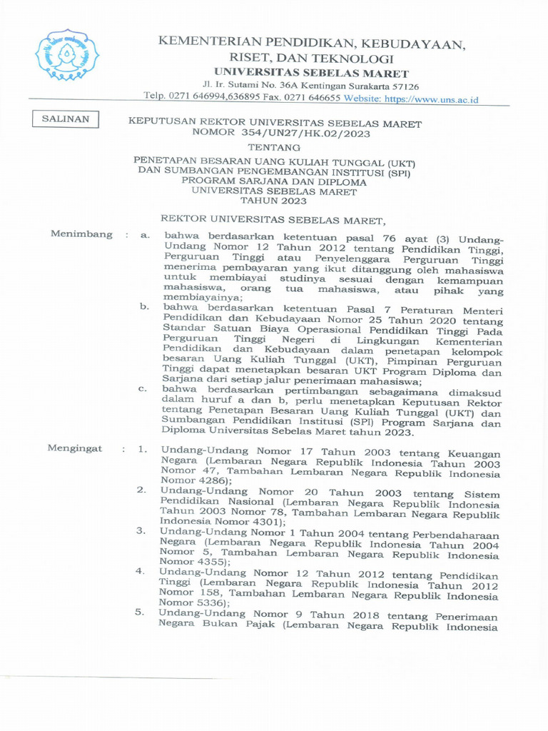 SK 354 2023 Ukt Spi | PDF
