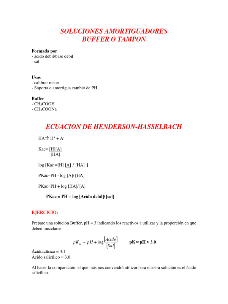 Soluciones Amortiguadoras y Solubilidad | PDF