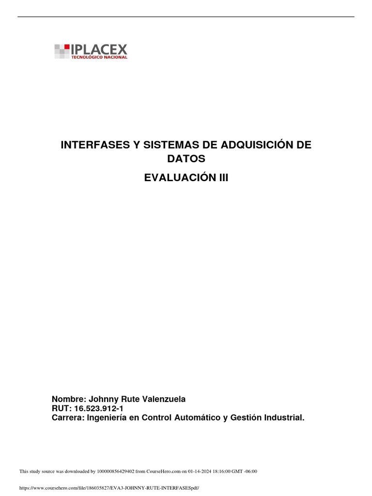 Eva3 Johnny Rute Interfases PDF | PDF | Scada | Ingeniería Informática
