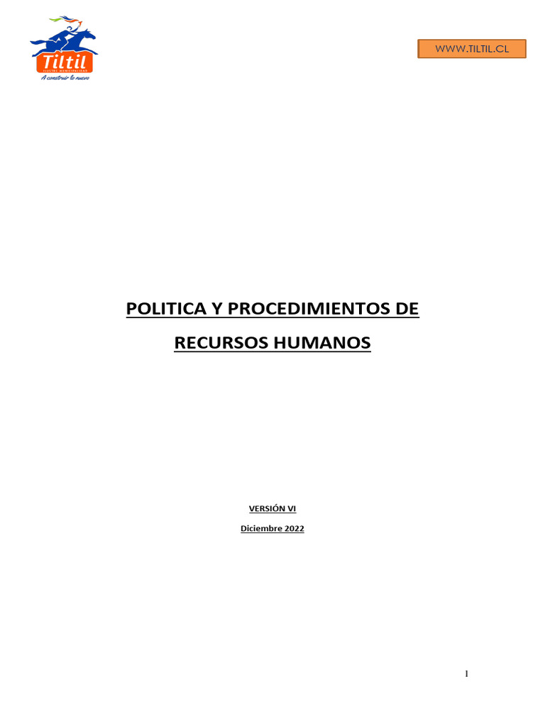 Politica de Recursos Humanos 2022 | PDF | Gestión de recursos humanos | Reclutamiento