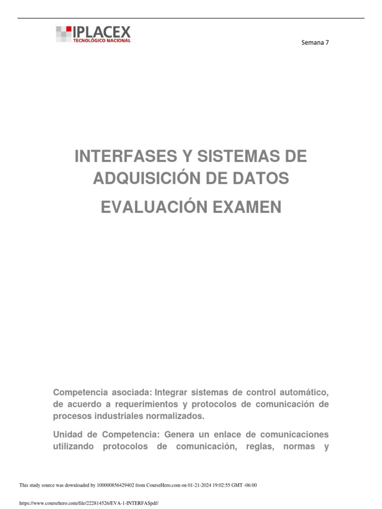Eva 1 Interfas PDF | PDF | Scada | Electrónica