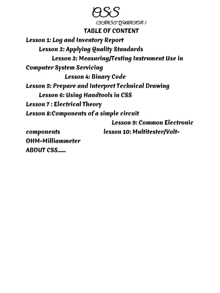 CSS First Quarter | PDF | Direct Current | Voltage