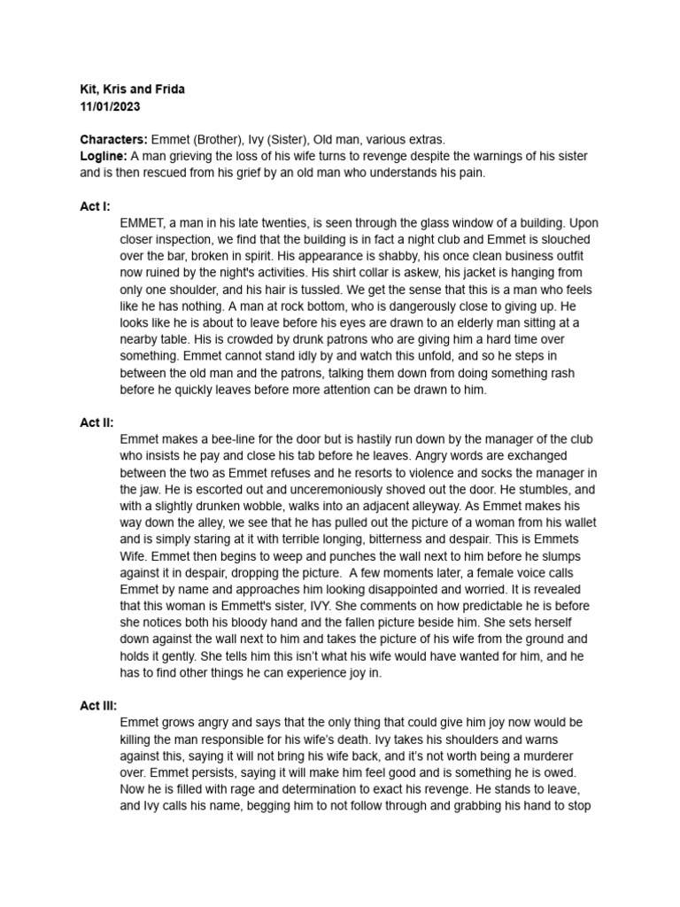 Final Project Action Outline | PDF | Mystery, Thriller & Crime Fiction