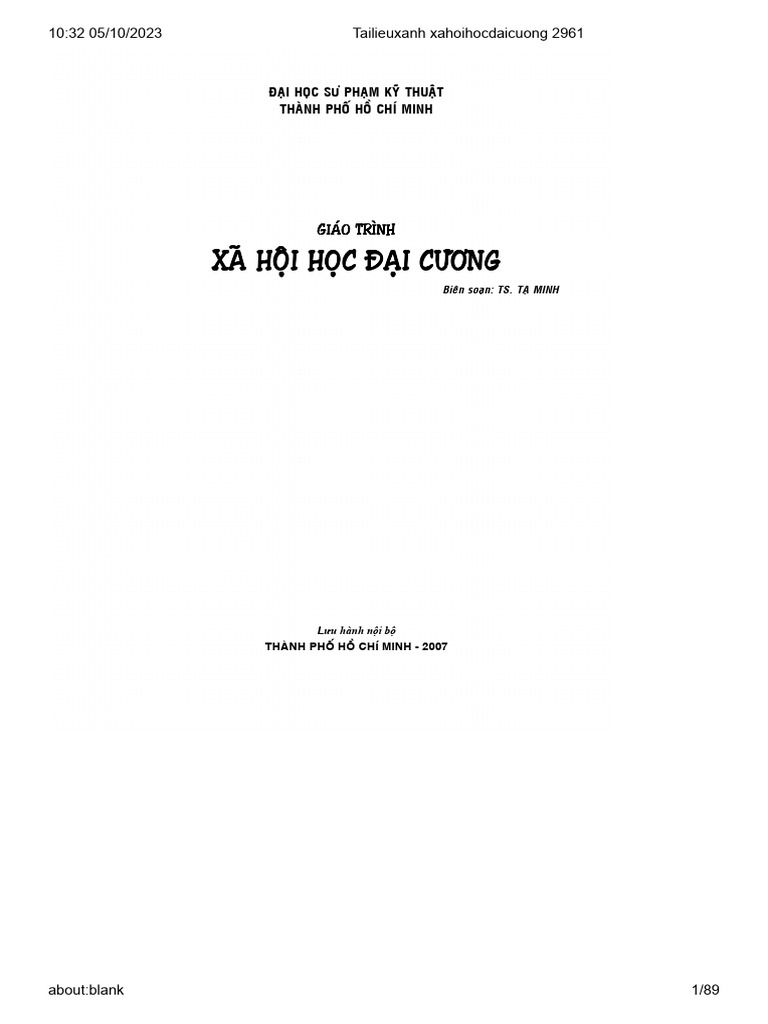 Tailieuxanh Xahoihocdaicuong 2961 | PDF