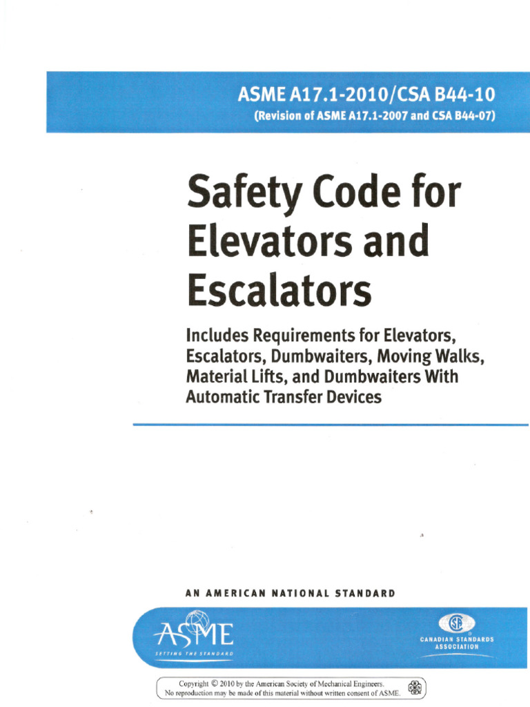 Safety Code For Elevators and Escalators I | PDF