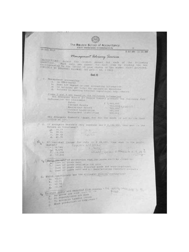 Mas Practice Problems | PDF