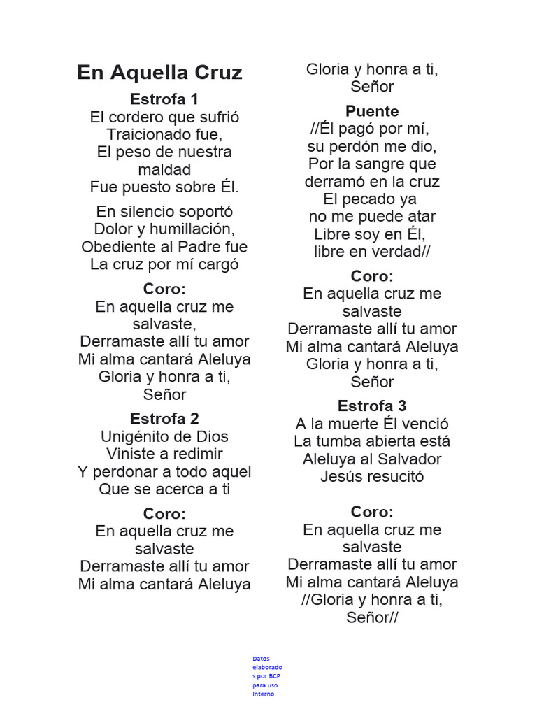 En Aquella Cruz - Letra | PDF | Religión y espiritualidad