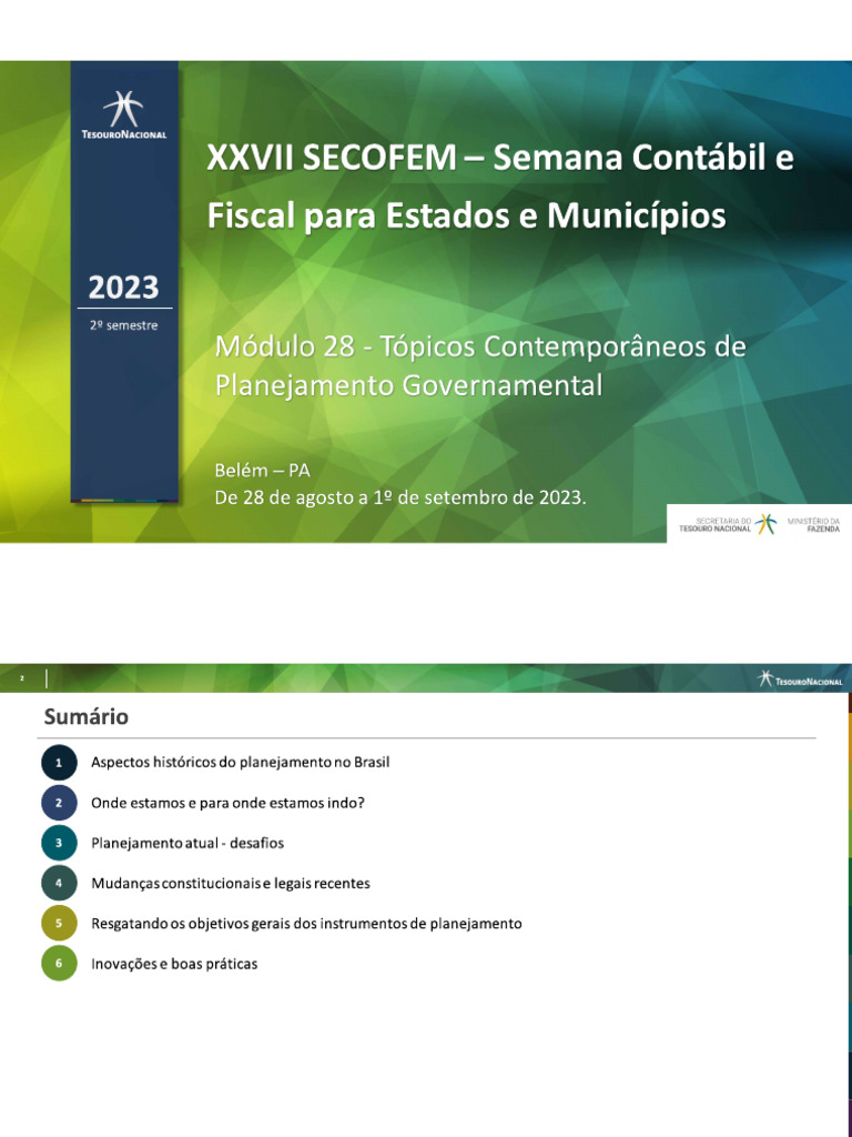 Módulo 28 - Tópicos Contemporâneos de Planejamento Governamental | PDF