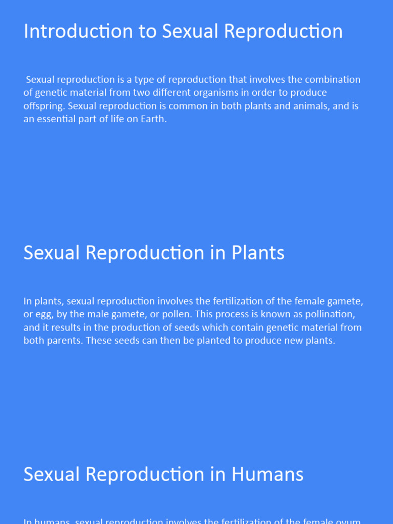 Sexual Reproduction in Plants and Humans | PDF | Sexual Reproduction ...