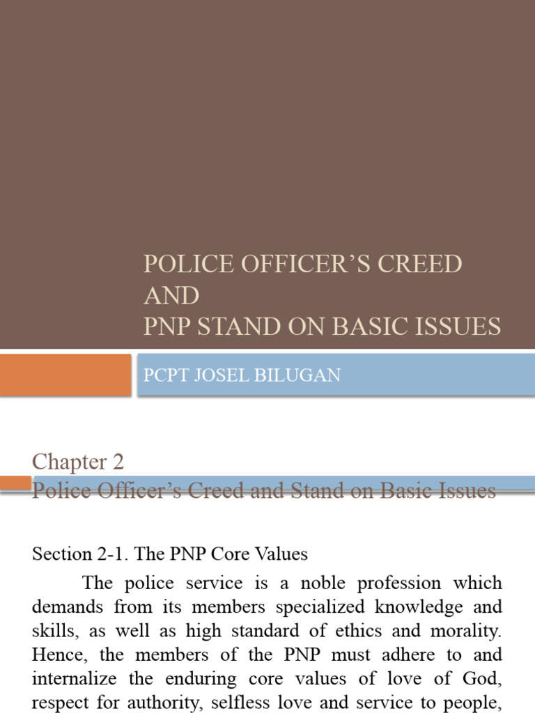 PNP Police Officer's Creed Overview | PDF | Love | God