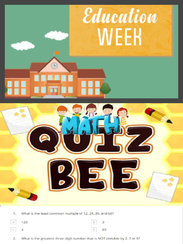 Math Quiz Bee 6 For Educ Week | PDF