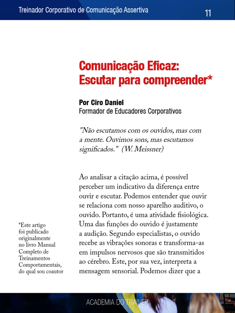 Artigo - Escutar para Compreender | PDF