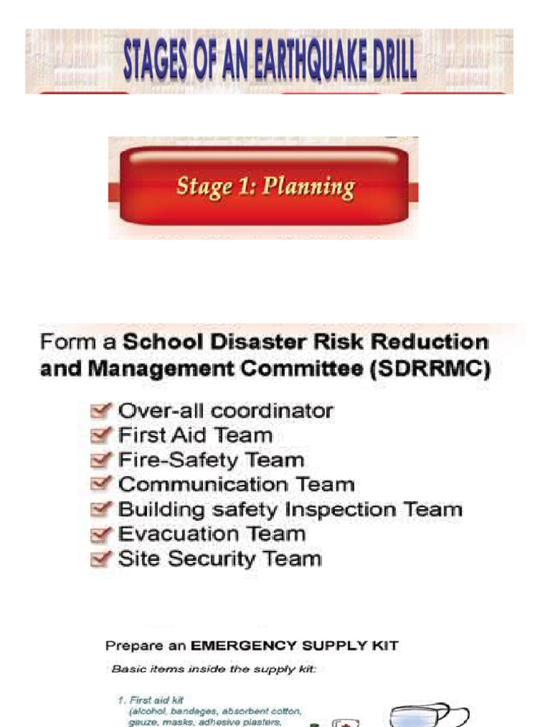 Stages of An Earthquake Drill | PDF