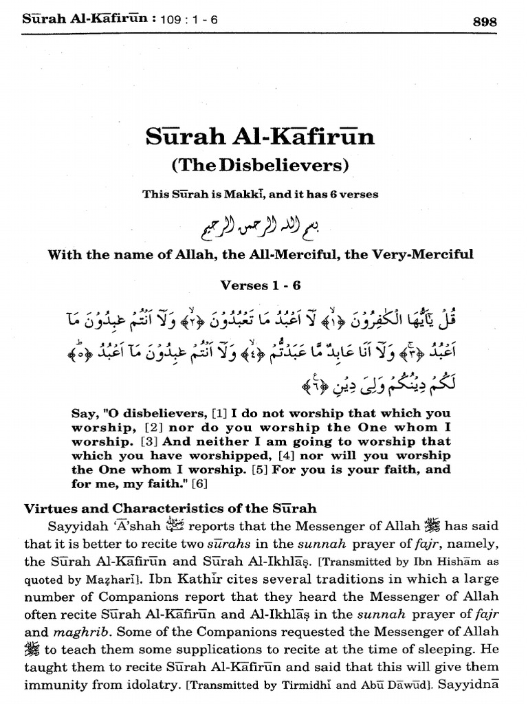Tafseer Mariful Quran Sura 109 Al Kafirun English Translation PDF | Download Free PDF | God In ...