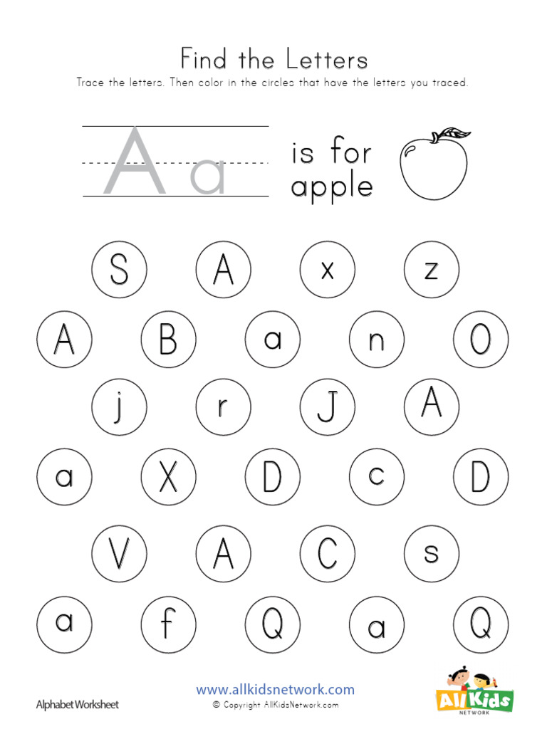 Find The Letter A-Z Worksheet | PDF