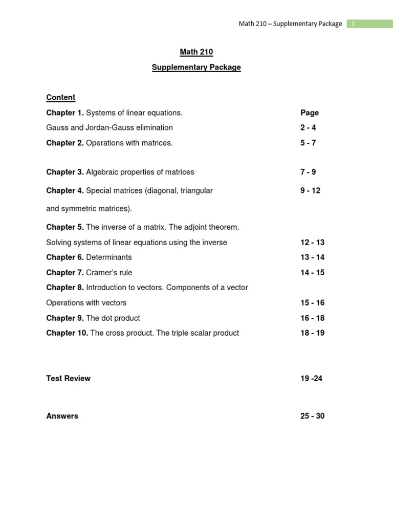Math 210 - Supplemental-1 | PDF
