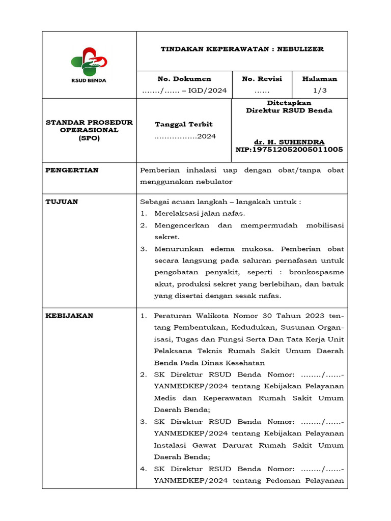 Spo Nebulizer Igd Benda | PDF | Sains & Matematika