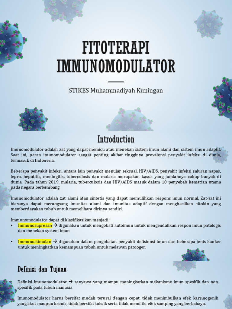 Imunomodulator: Peran dan Manfaatnya | PDF