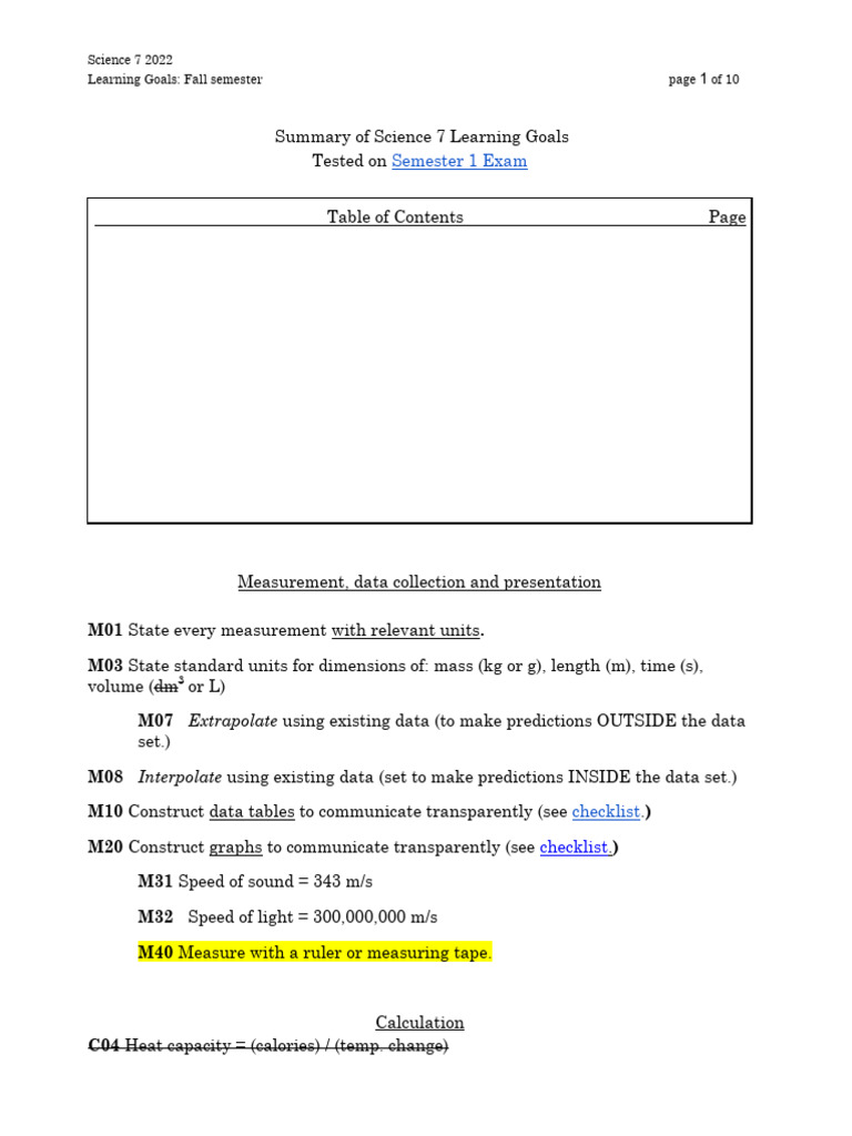 7th Grade Thermal Energy Science Study Guide Fall 2023 | PDF ...