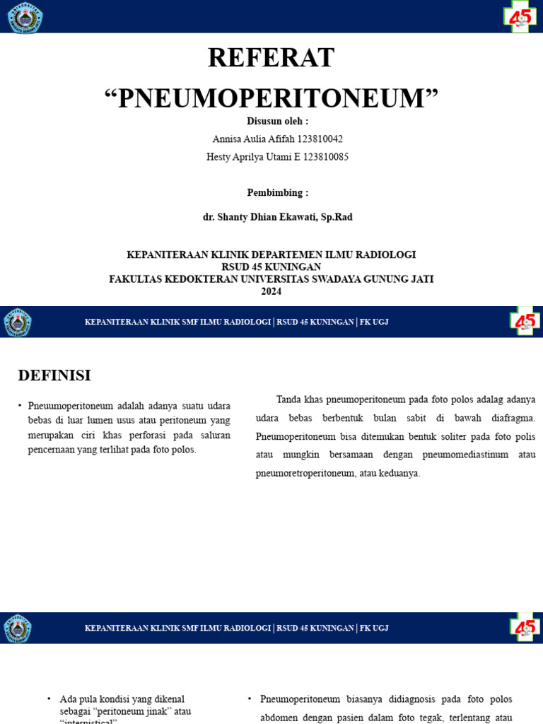 Referat Pneumoperitoneum | PDF