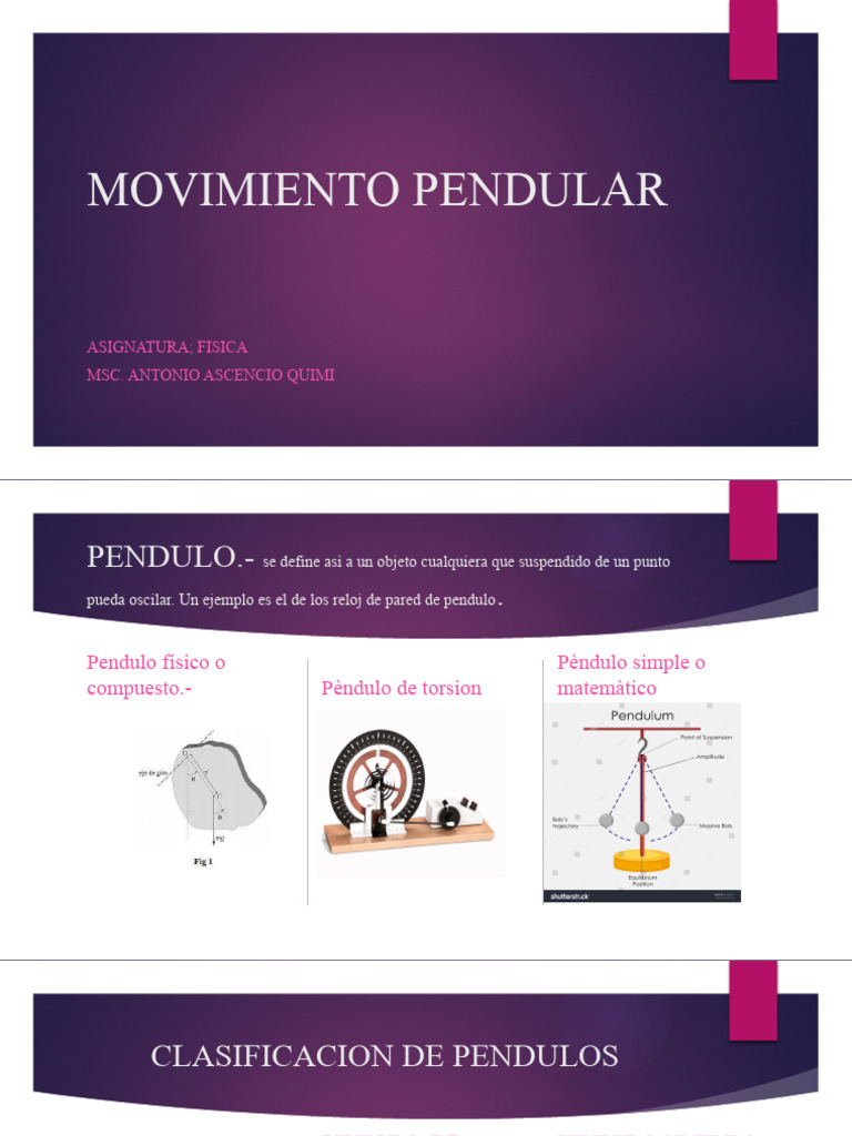 Movimiento Pendular | PDF | Péndulo | Horología