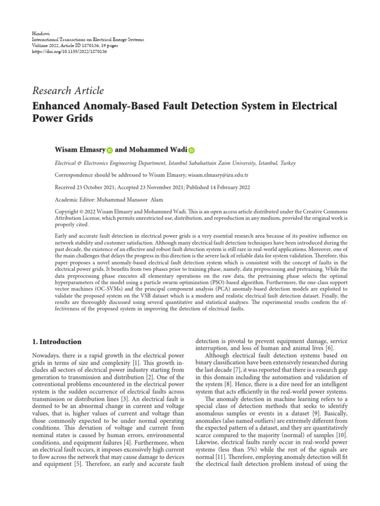Enhanced Anomaly Based Fault Detection System In E Pdf Applied Mathematics Statistics