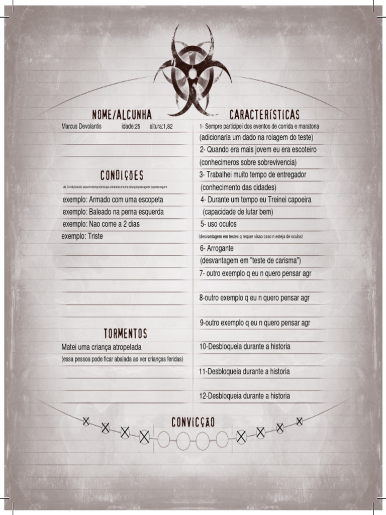 Terra Devastada Ficha Editavel | PDF