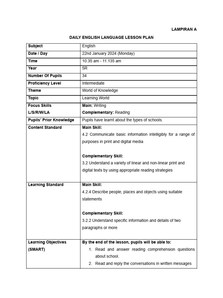 LP7 23012024 (5R) | PDF | Teachers | Reading Comprehension