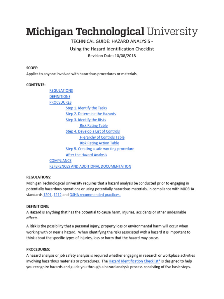 tech-guide-hazard-assessment | PDF | Risk | Hazards