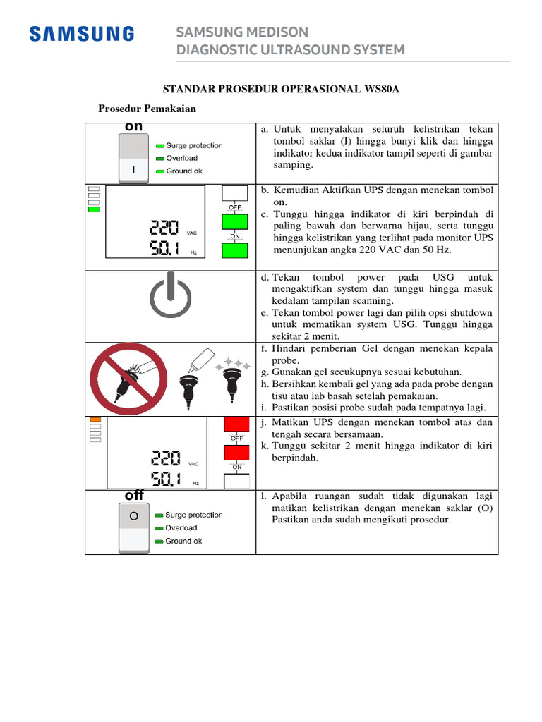 Standar Prosedur Operasional Ws80a | PDF