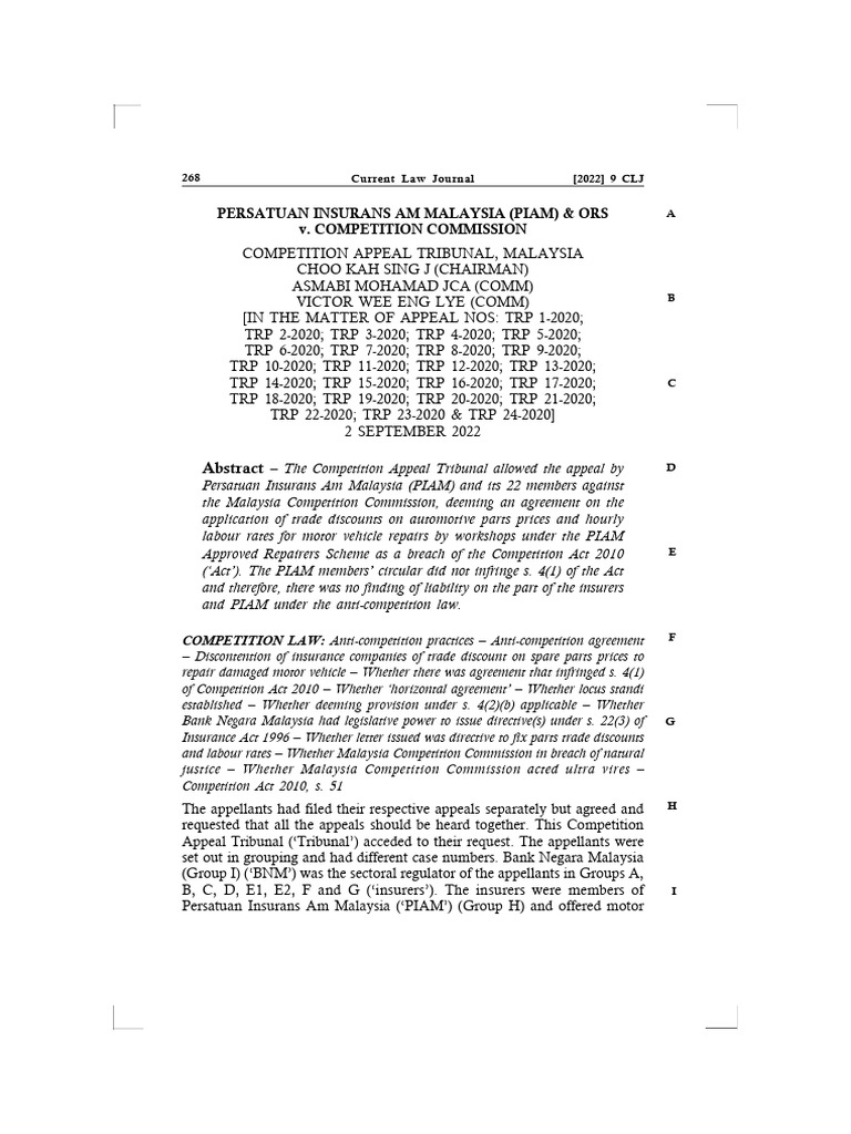 PIAM & ORS v. COMPETITION COMMISSION (2022) | PDF | Burden Of Proof ...