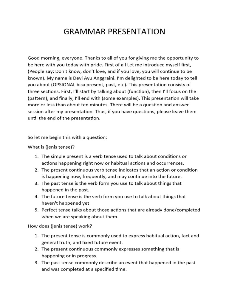 Grammar Presentation | PDF