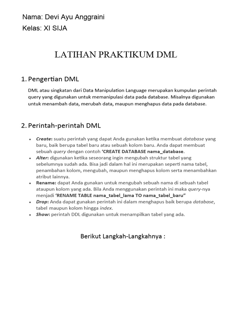Latihan DML | PDF