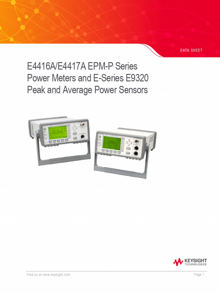 E4416A/E4417A EPM-P Series Power Meters and E-Series E9320 Peak and ...