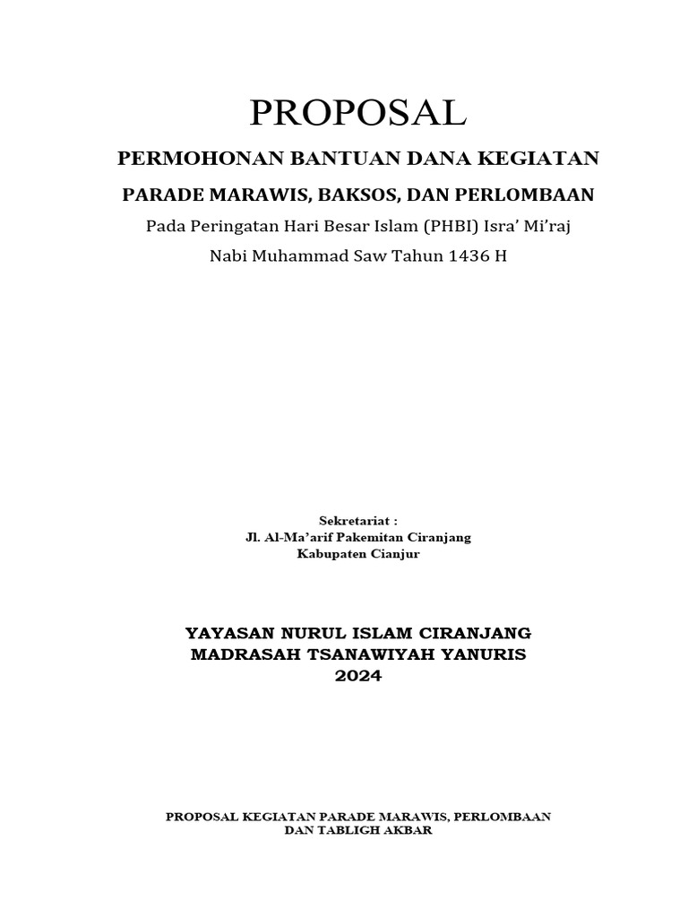 Proposal Isra Miraj | PDF