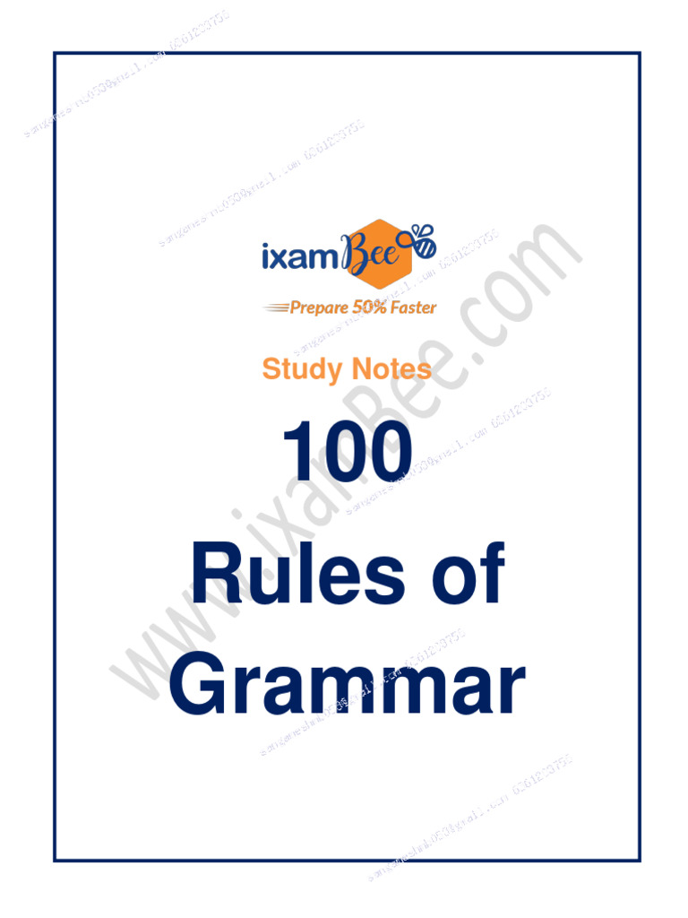 100 Rules of Grammar | Download Free PDF | Grammatical Number | Plural
